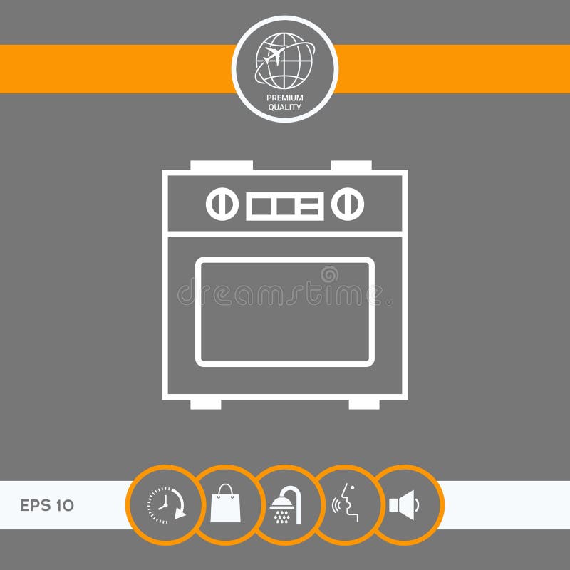 Kitchen stove linear icon stock vector. Illustration of equipment ...