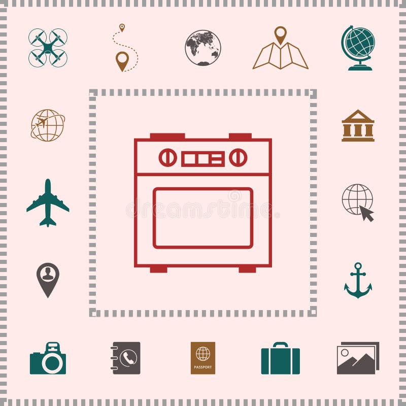 Kitchen Stove Linear Icon . Elements for Your Design Stock Vector ...