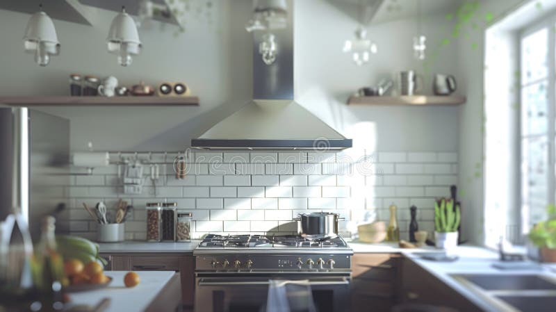 Kitchen Stove Top Oven Sitting Under Window Stock Photos - Free ...