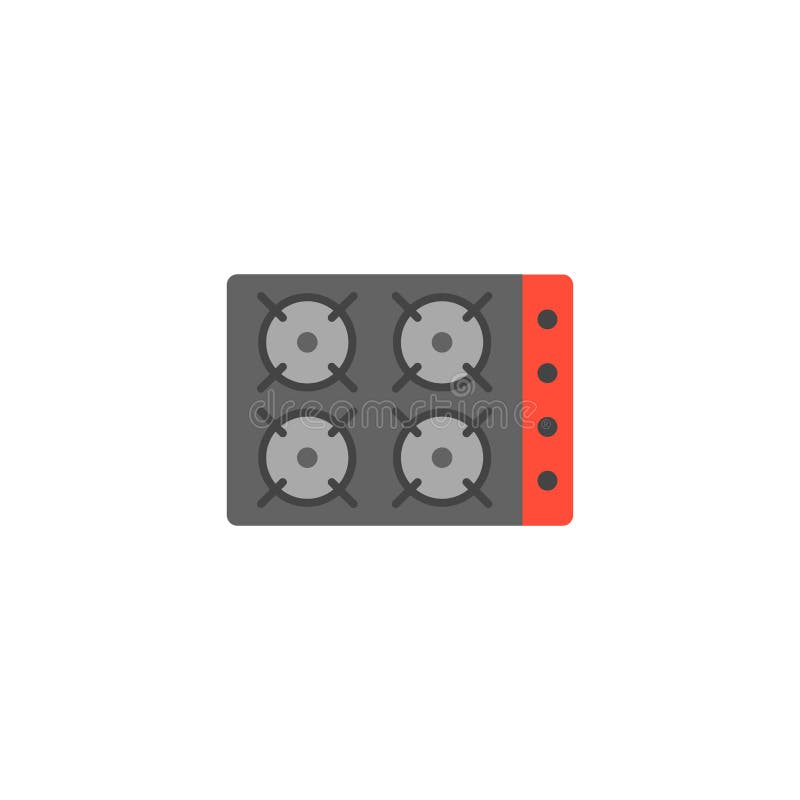 Kitchen Stove Top View Vector Icon Symbol Isolated on White Background ...