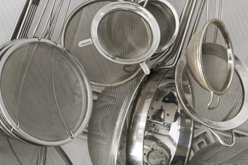 Kitchen Strainers Close Up stock image. Image of handle - 11529435