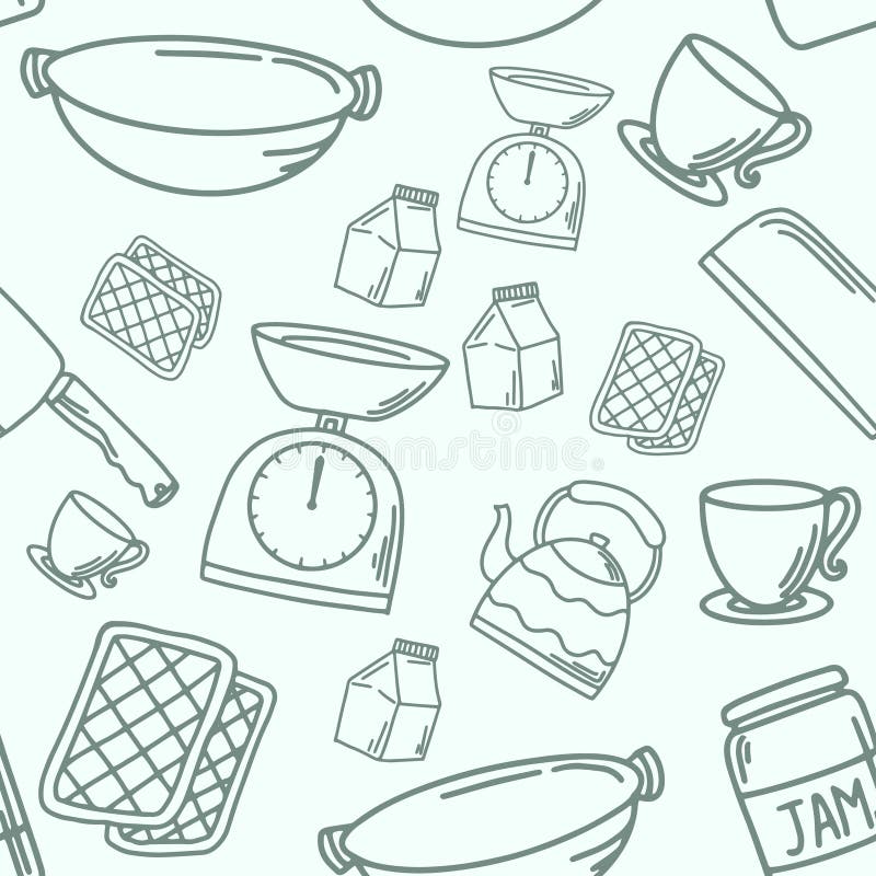 Kitchen Stuff Background Vector Stock Vector - Illustration of design ...