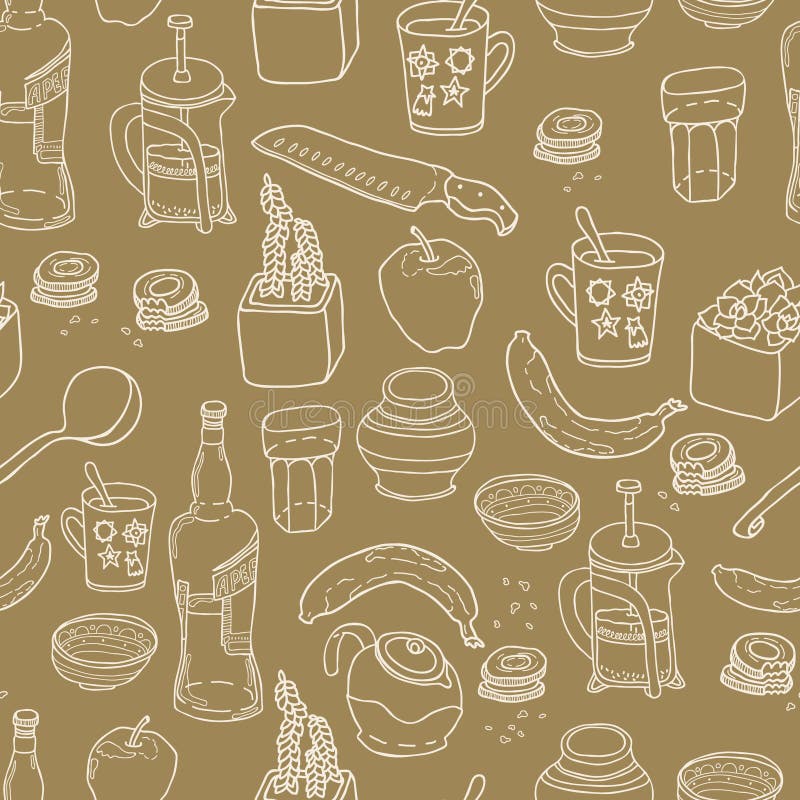 Kitchen Stuff Background Vector Stock Vector - Illustration of design ...