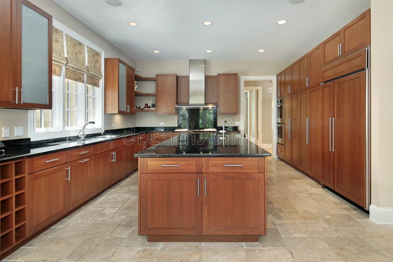 Kitchen in suburban home stock image. Image of residence - 12656125