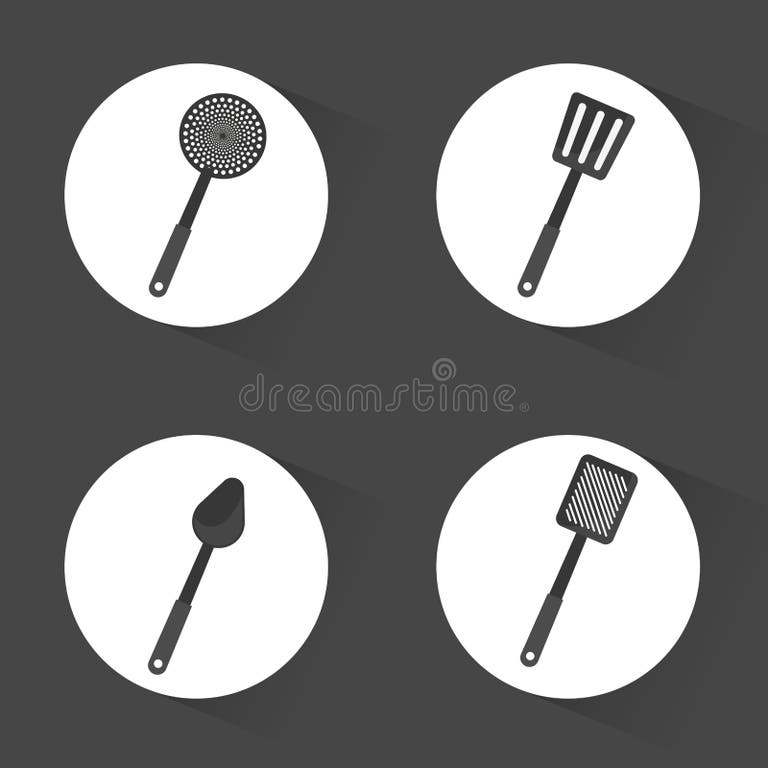 Kitchen Supplies Icon Image Stock Illustration - Illustration of meal ...