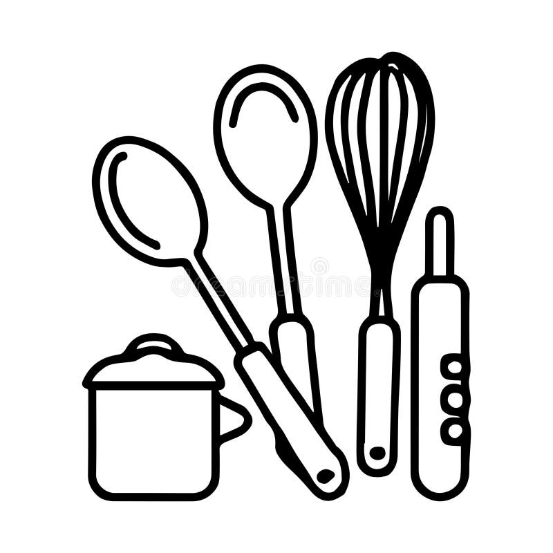 Kitchen Supplies Vector Set. House Icons Stock Vector - Illustration of ...
