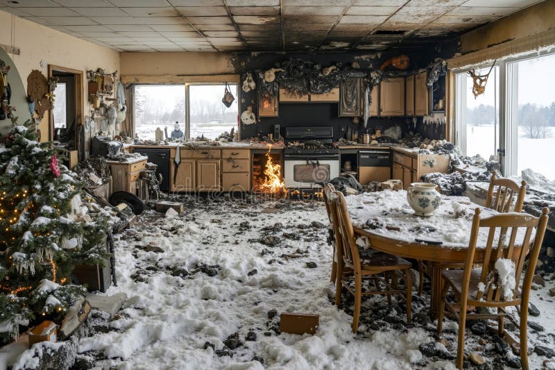 A Kitchen with a Table and Chairs in the Middle of it Stock Photo ...