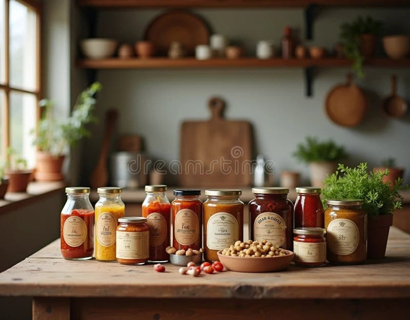 A Colorful Array of Condiment Bottles on the Kitchen Table this Vibrant ...