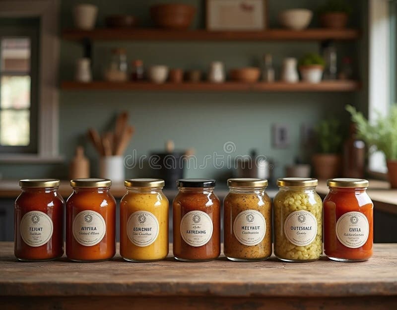 A Colorful Array of Condiment Bottles on the Kitchen Table this Vibrant ...