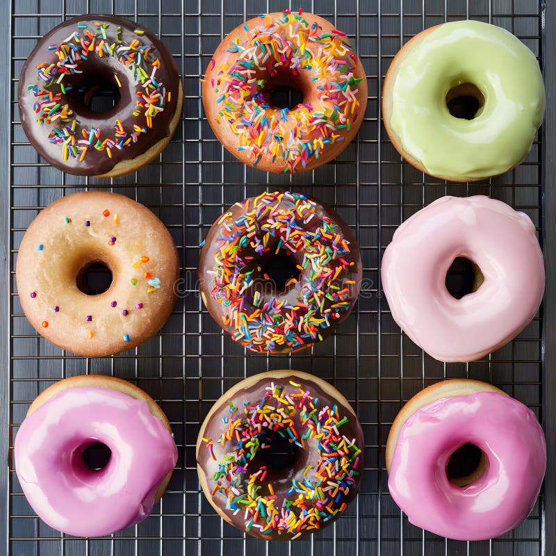 Kitchen Table Donuts, a Delightful Pastry Display Stock Illustration ...