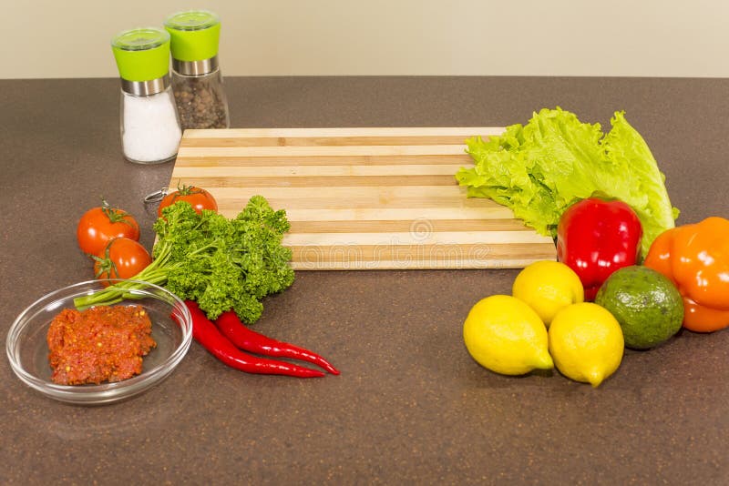 Kitchen table with food stock image. Image of tabletop - 40293517
