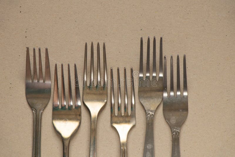 Kitchen Table Forks on the Table Close-up Stock Photo - Image of cook ...
