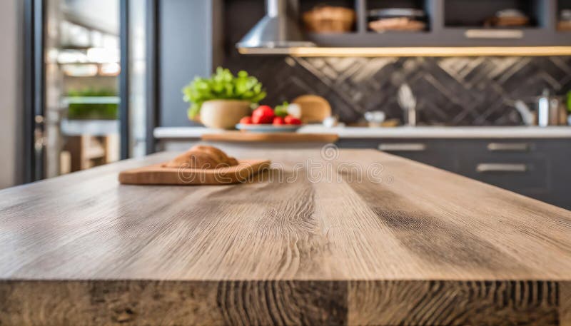 Kitchen Table Front View, Wooden Table Stock Illustration ...