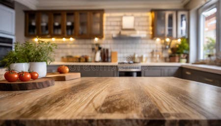 Kitchen Table Front View, Wooden Table Stock Illustration ...