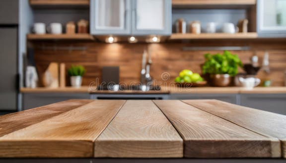 Kitchen Table Front View, Wooden Table Stock Illustration ...