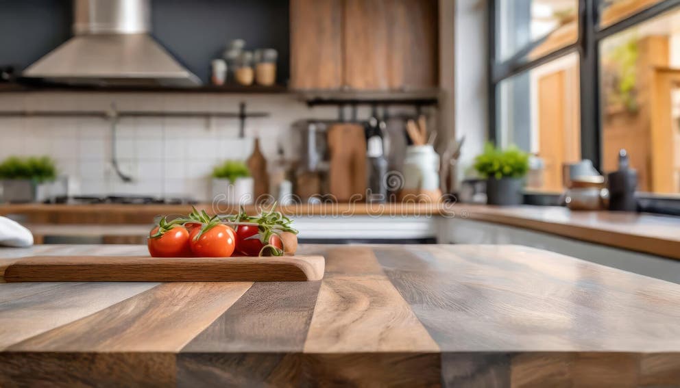 Kitchen Table Front View, Wooden Table Stock Illustration ...