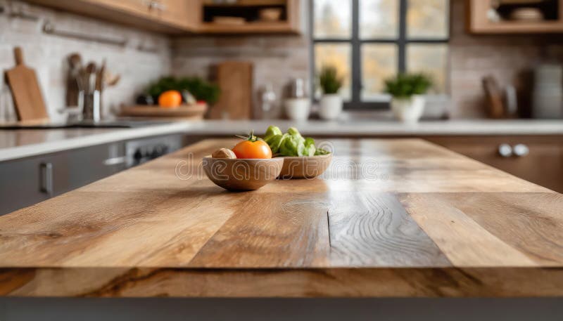 Kitchen Table Front View, Wooden Table Stock Illustration ...