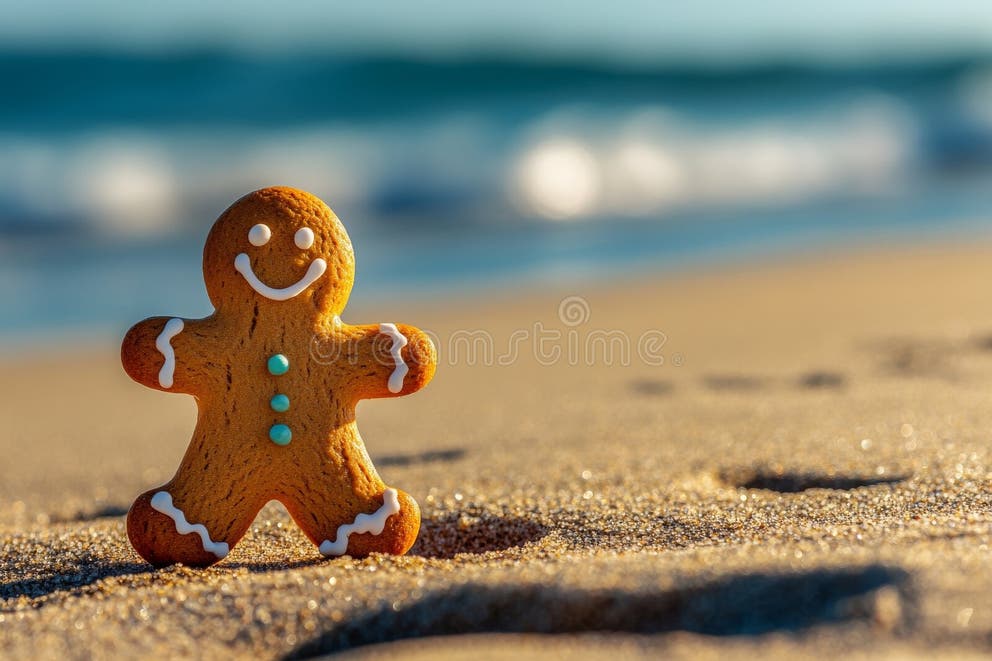 On the Kitchen Table, a Gingerbread Man is Happily Dancing. Stock Image ...