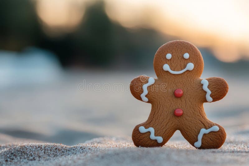 On the Kitchen Table, a Happy Gingerbread Man Dances. Stock Image Stock ...