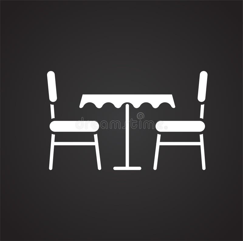 Kitchen Table Icon on Black Background for Graphic and Web Design ...