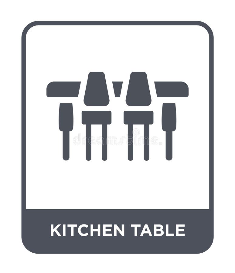 Kitchen Table Icon in Trendy Design Style. Kitchen Table Icon Isolated ...