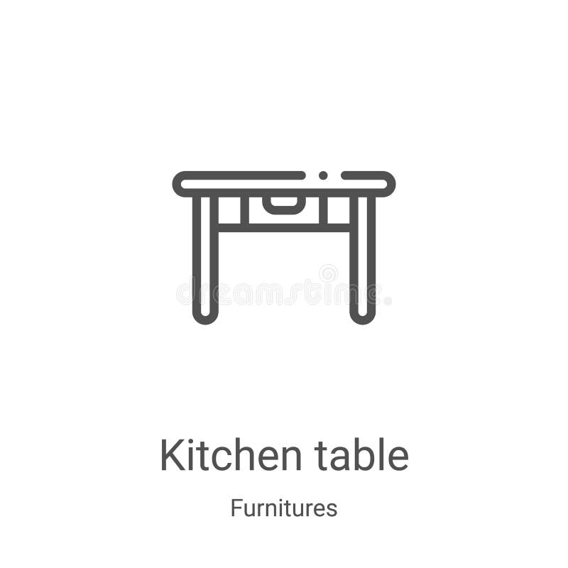 Kitchen Table Icon Vector from Furnitures Collection. Thin Line Kitchen ...