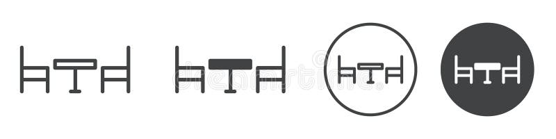 Kitchen Table Icon Vector Logo Outline Stock Vector - Illustration of ...