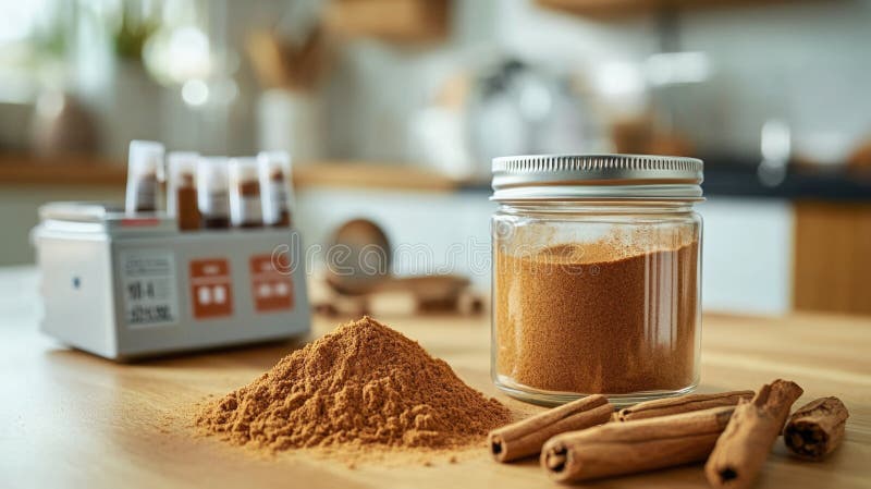 Kitchen Table with Open Jar of Ground Cinnamon and Lead Contamination ...