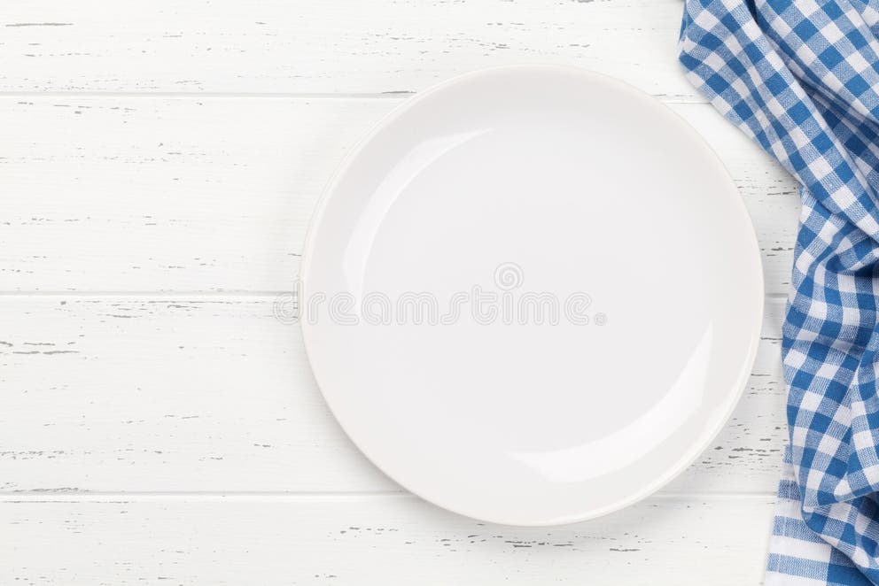 Kitchen Table with Plate and Tablecloth Stock Photo - Image of recipe ...