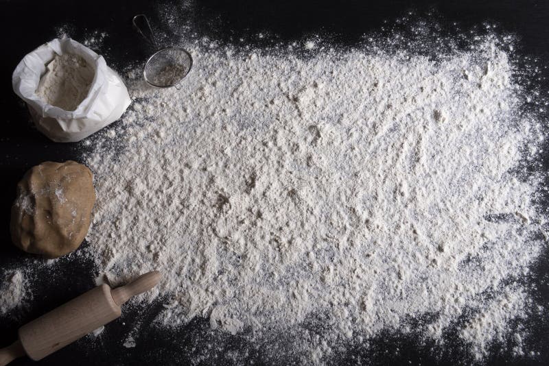 Kitchen Table Prepared for Baking Cookies Stock Image - Image of flour ...