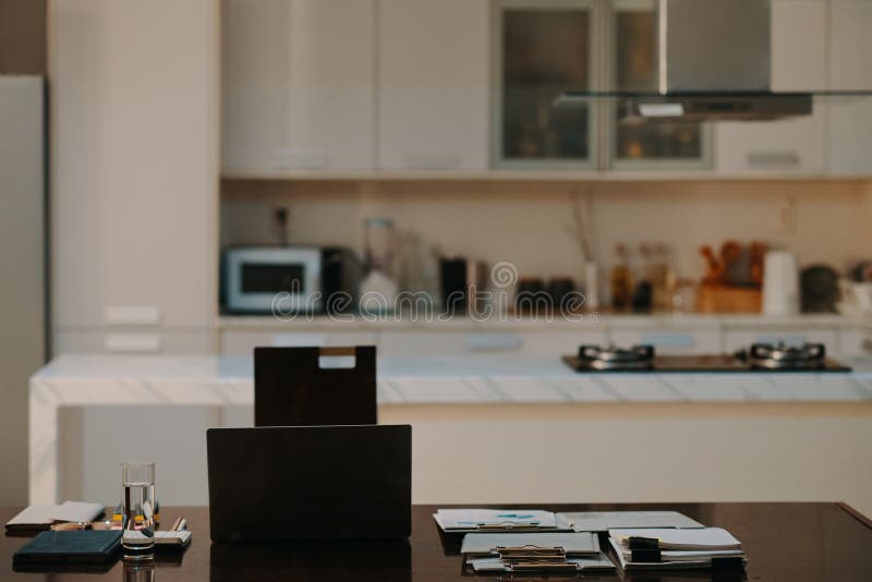 Business Meeting in Kitchen Stock Image - Image of overwork, strategy ...