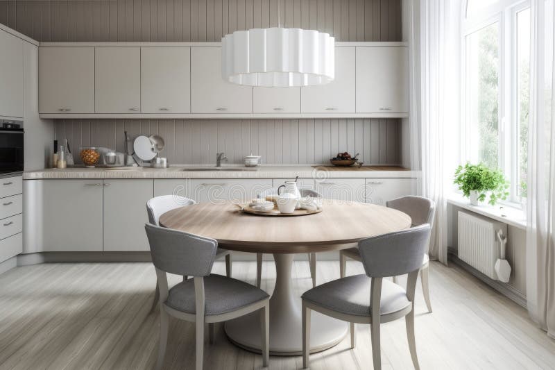 Kitchen Table Top Blank Blurred Photo. Generative AI Stock Illustration ...