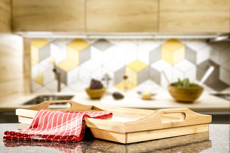 Kitchen Table Top with Empty Space for You Products or Decoration and ... Kitchen Table Top with Empty Space for You Products or Decoration and ...