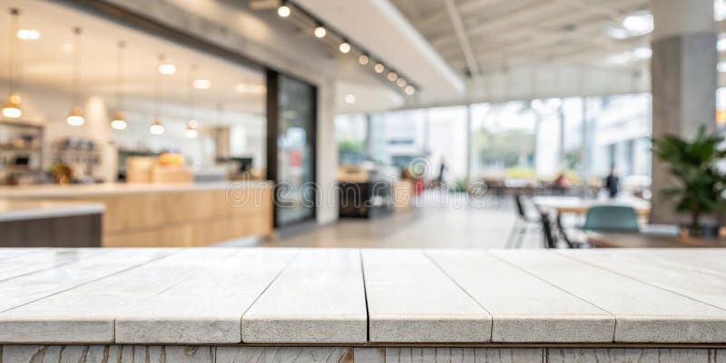 Kitchen Table Top for Product Display with Blurred Modern Interior ...