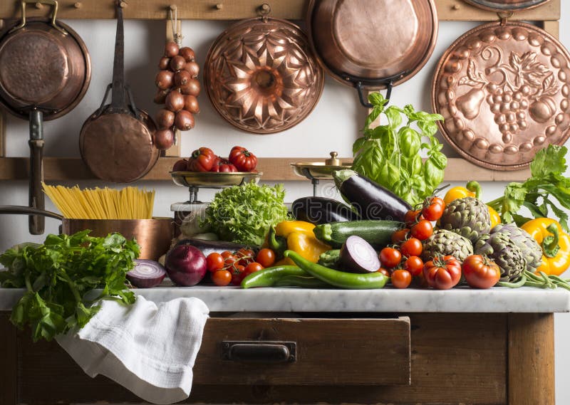 Kitchen table stock image. Image of food, cooking, kitchen - 18186505