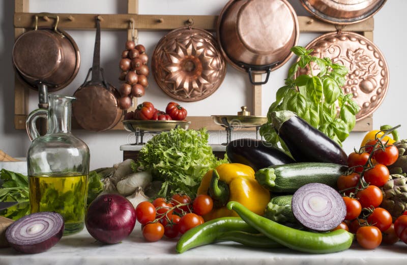 Kitchen table stock photo. Image of zucchini, healty - 53699674