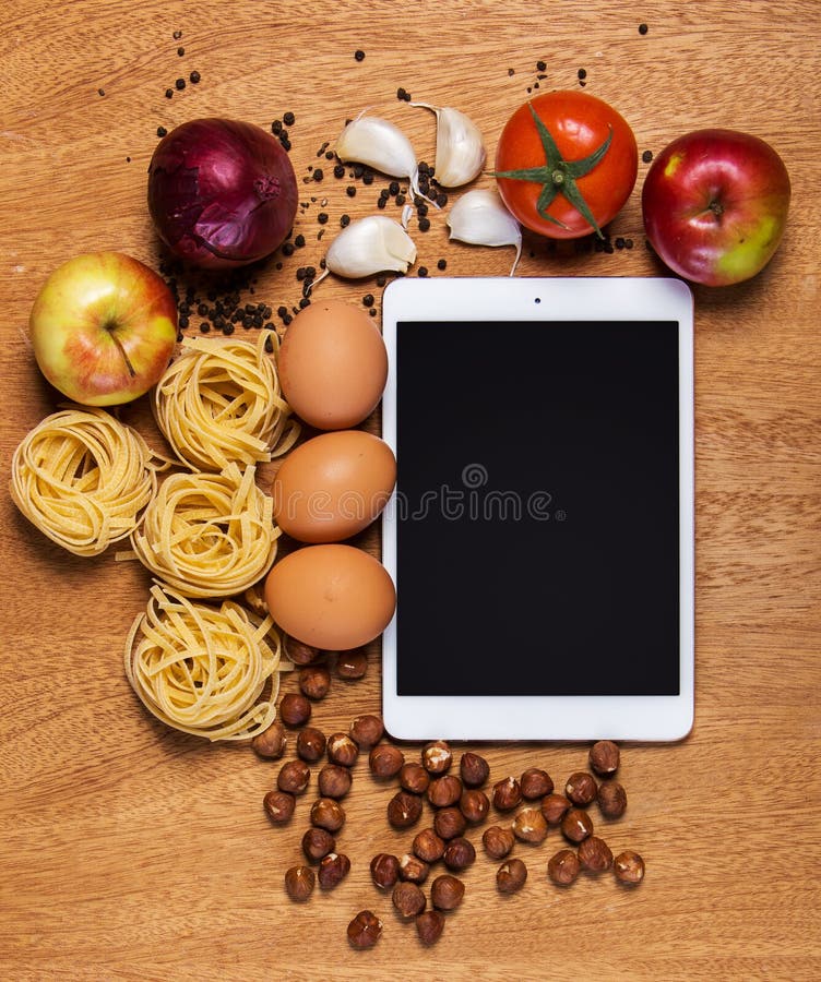 Apple Pie Dessert Computer Tablet Stock Image - Image of green, brown ...