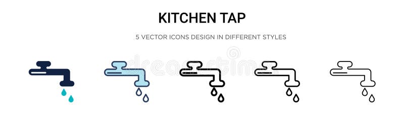 Kitchen Tap Icon in Filled, Thin Line, Outline and Stroke Style. Vector ...