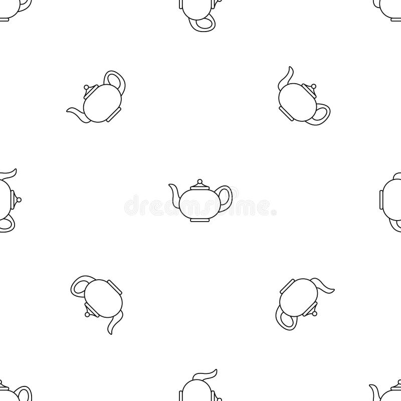 Kitchen Teapot Pattern Seamless Vector Stock Vector - Illustration of ...