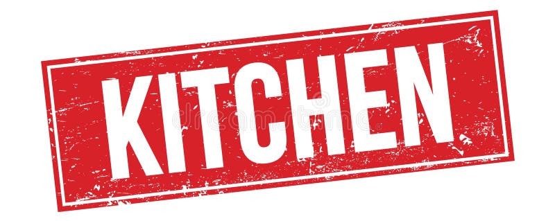 KITCHEN Text on Red Grungy Rectangle Stamp Stock Illustration ...