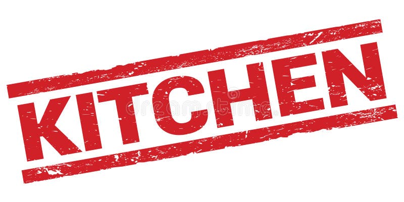 KITCHEN Text on Red Rectangle Stamp Sign Stock Photo - Image of button ...