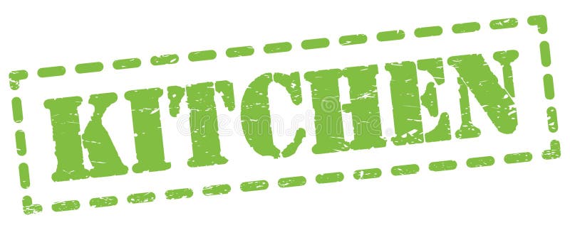 KITCHEN Text Written on Green Stamp Sign Stock Illustration ...