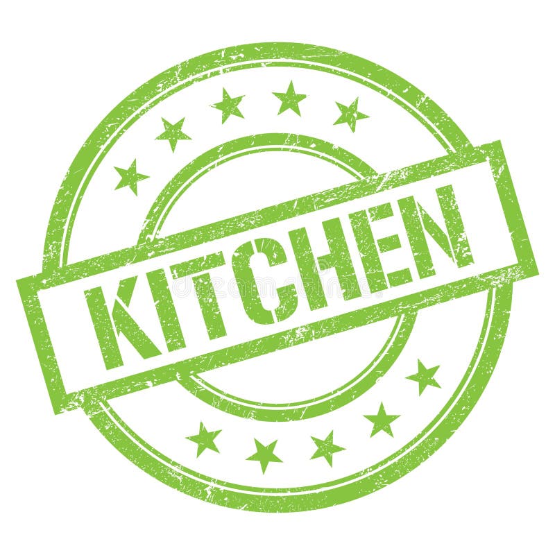KITCHEN Text Written on Green Vintage Stamp Stock Illustration ...