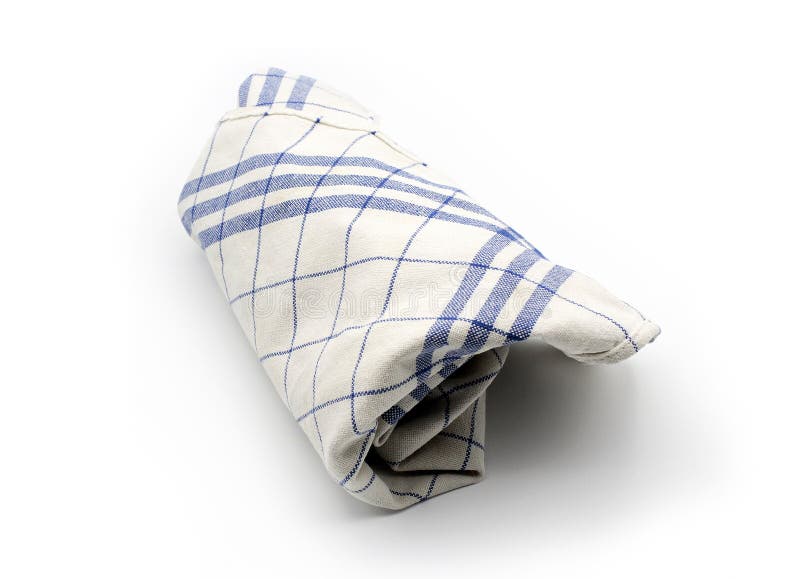 Kitchen Textile Towel White Background Fabric Crumpled Still Life Stock ...