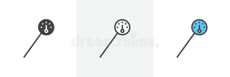 Kitchen Thermometer Icon on White Background. Laboratory Thermometer ...