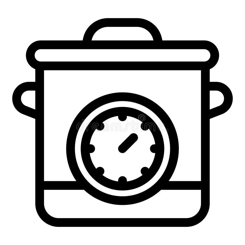 Kitchen Timer Cooking Pot Icon Showing Food Preparation Stock Vector ...