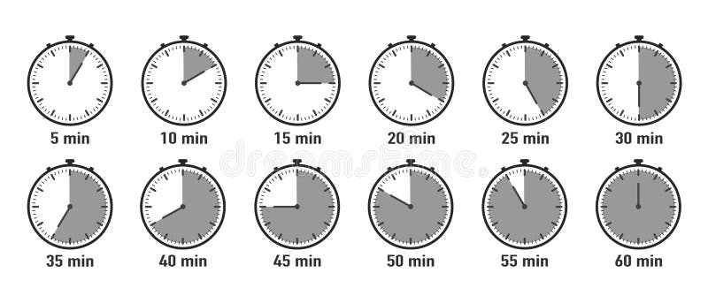 Kitchen Timer Icon. Cook Time Minutes. Meal Preparation Time Icons ...