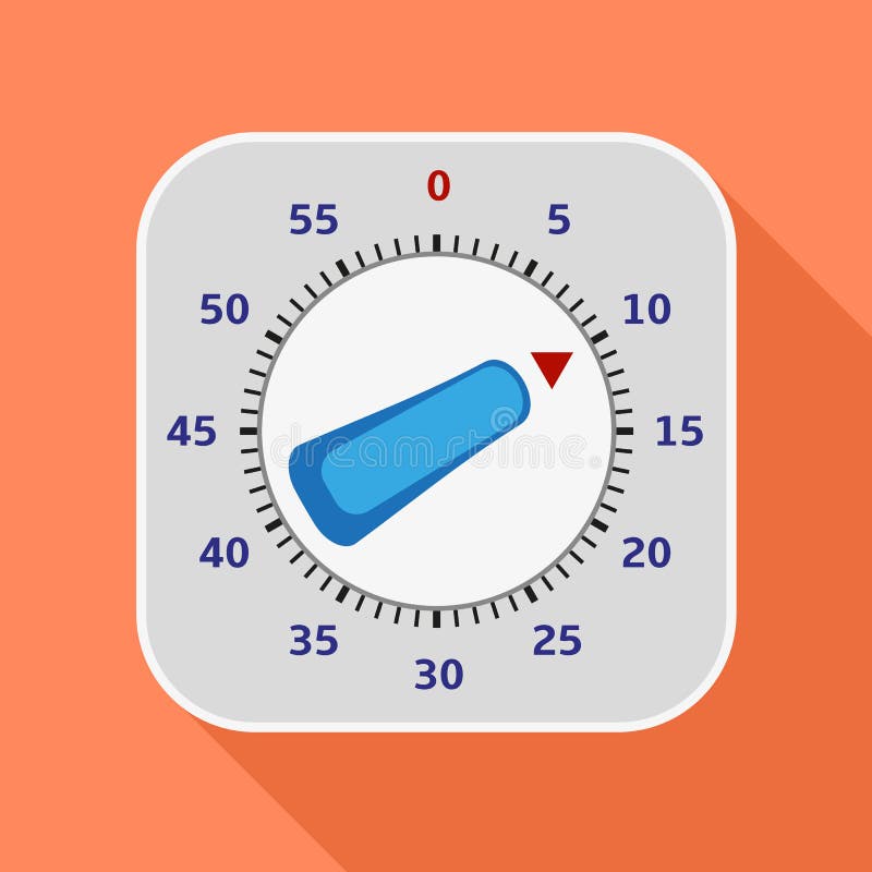Kitchen Timer Icon, Flat Style Stock Vector - Illustration of icon ...