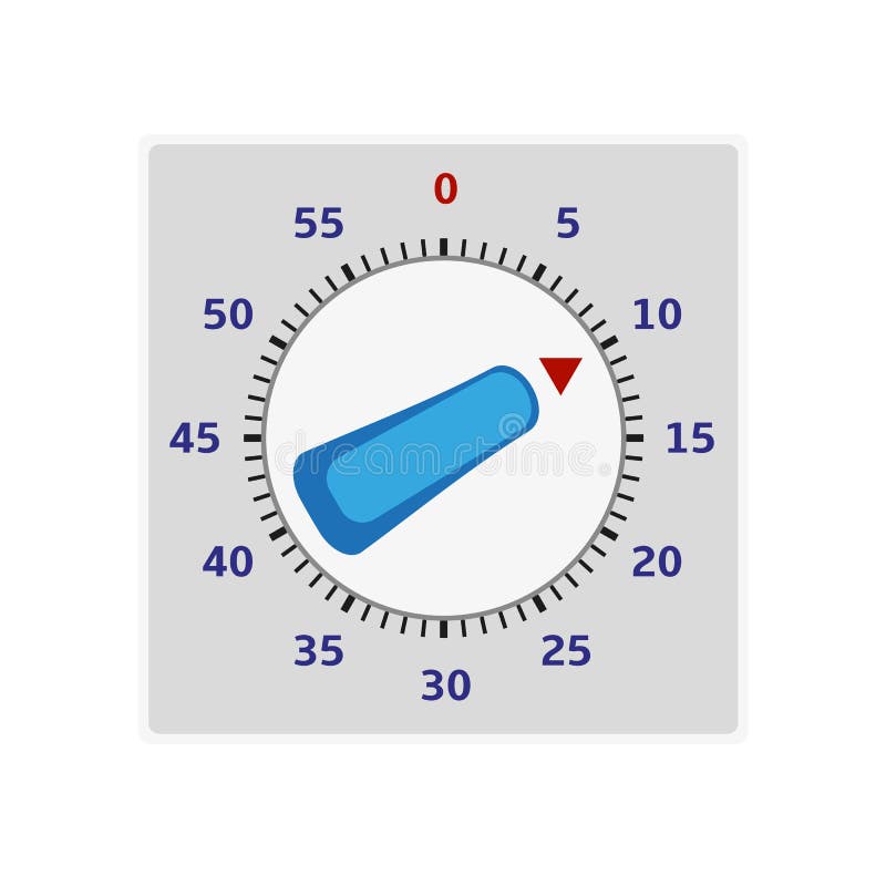 Kitchen Timer Icon, Flat Style Stock Vector - Illustration of clock ...