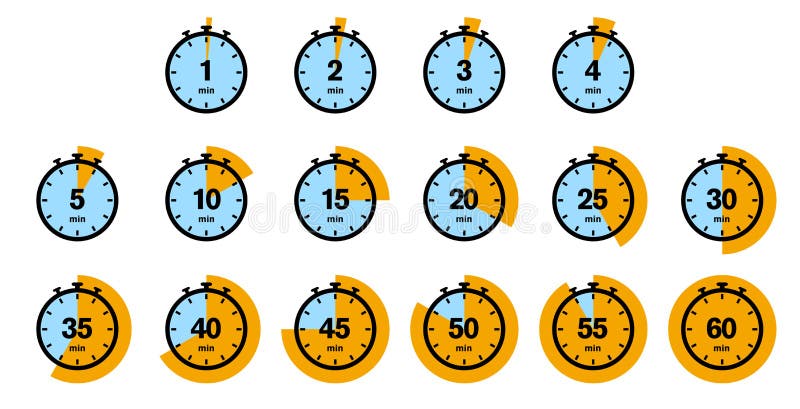 Kitchen Timer Icon Set, 1 To 60 Minutes Countdown Symbols Stock Vector ... Kitchen Timer Icon Set, 1 To 60 Minutes Countdown Symbols Stock Vector ...